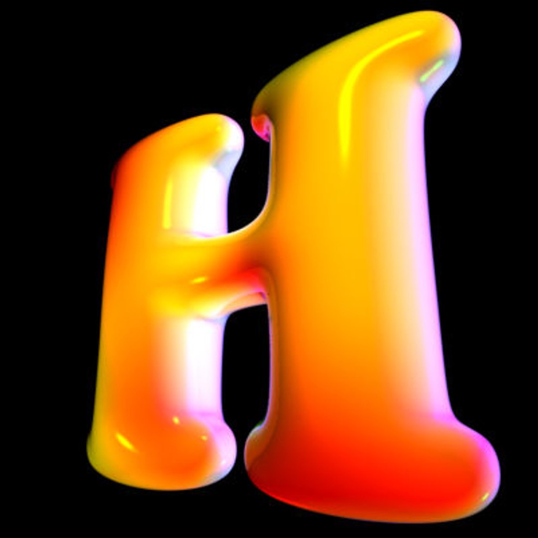 3d Organic Font Letter H