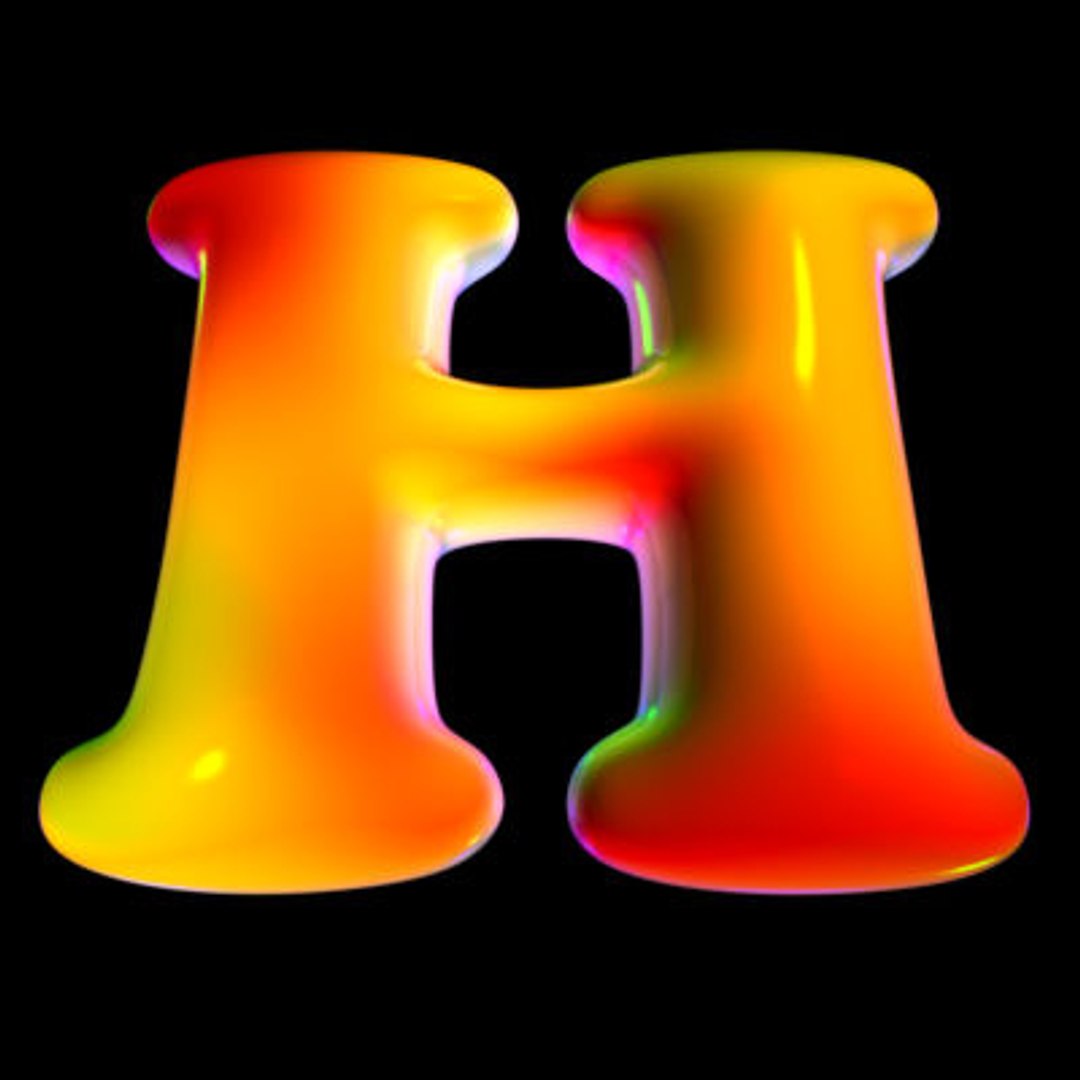 3d Organic Font Letter H