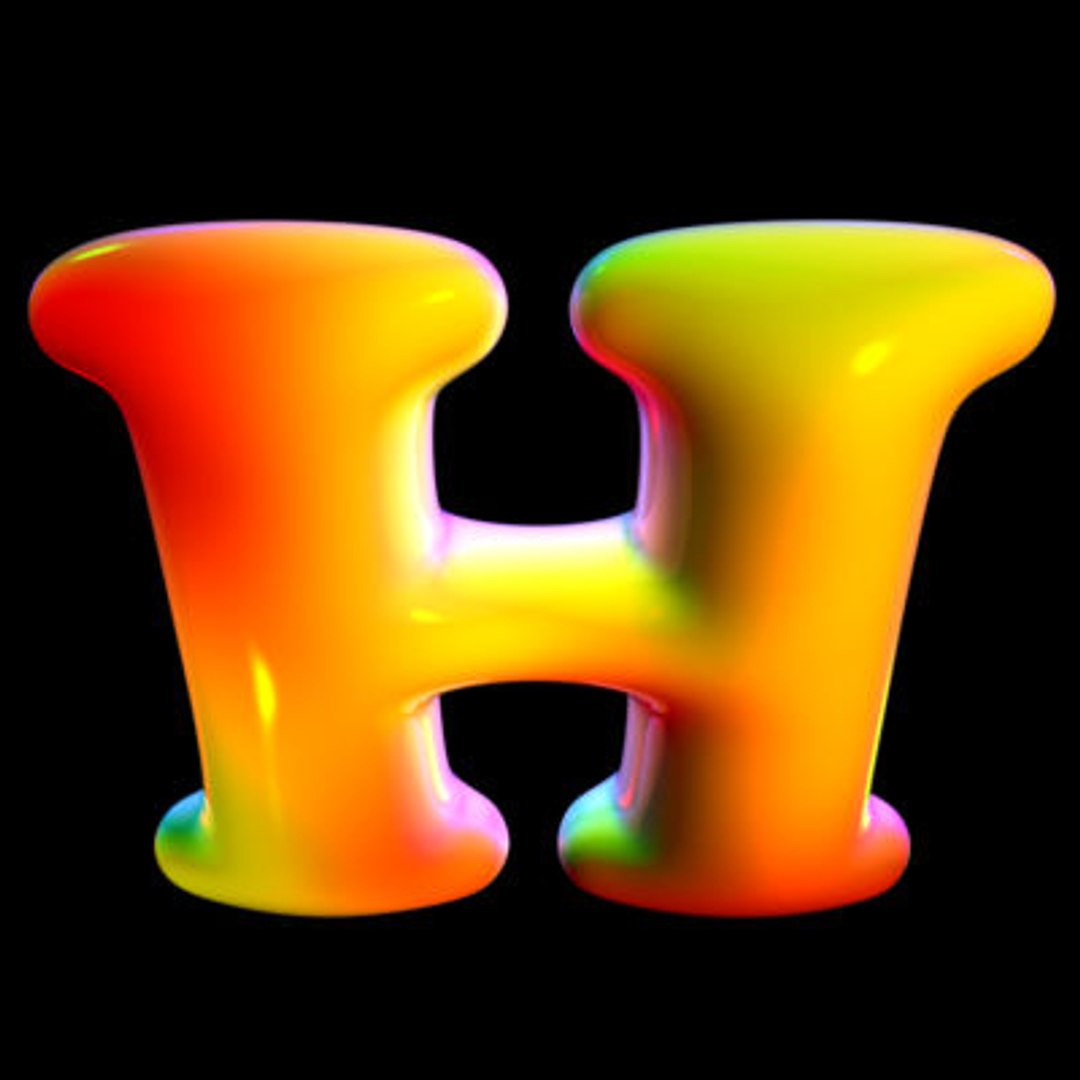 3d Organic Font Letter H