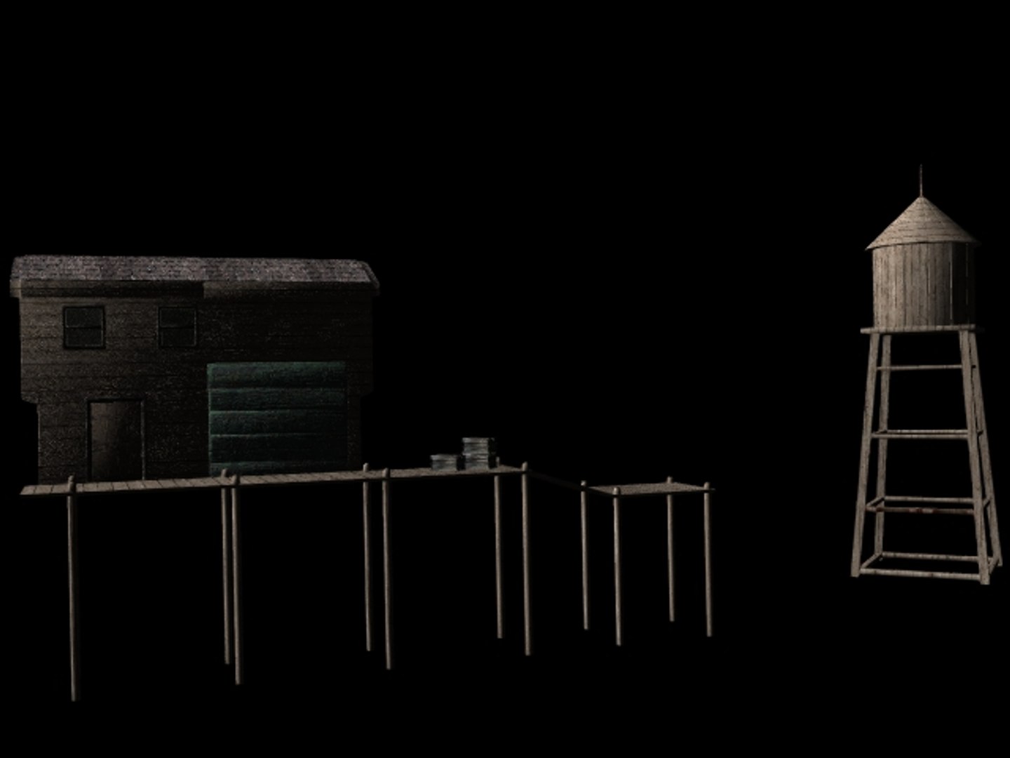 Old Wharf Set 3d Model