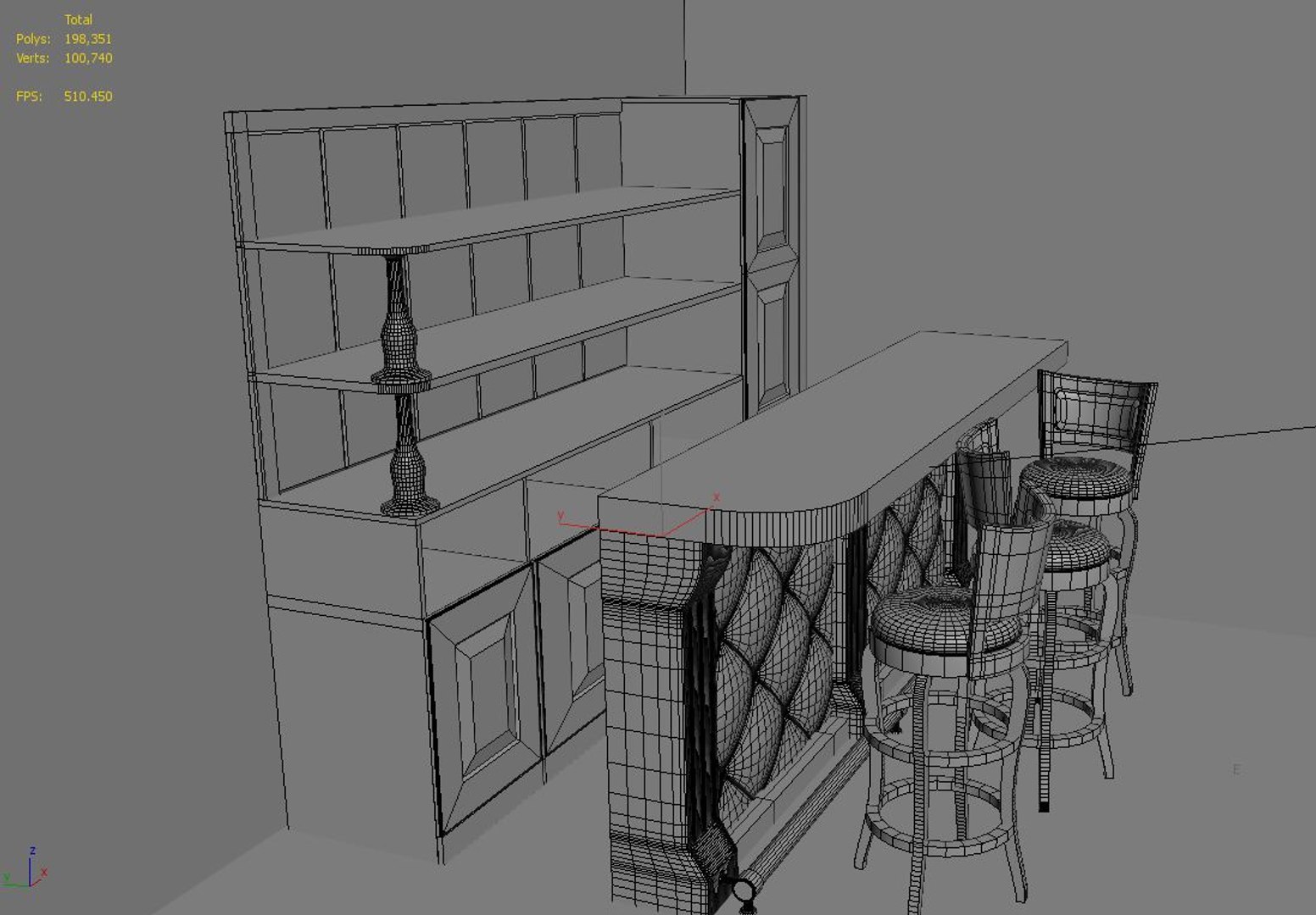 3d Model Bar Counter