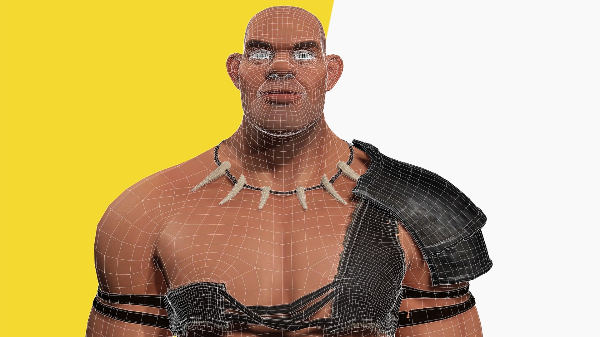 3D Model Stylized 3D Barbarian Warrior Tribal Strong Fighter Rigged ...