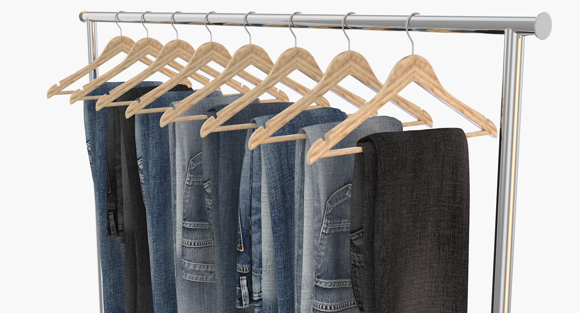 Jeans clothing rack 3D model - TurboSquid 1315882