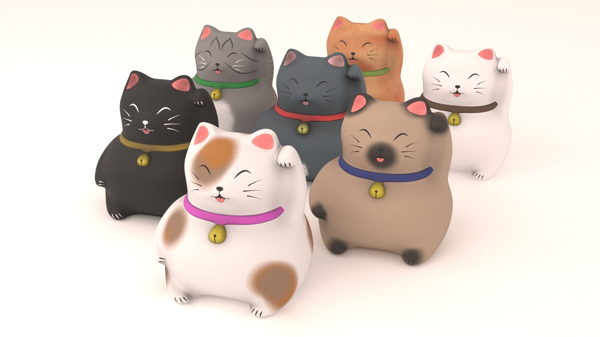3D Maneki Neko - Sitting Cat - TurboSquid 2286262