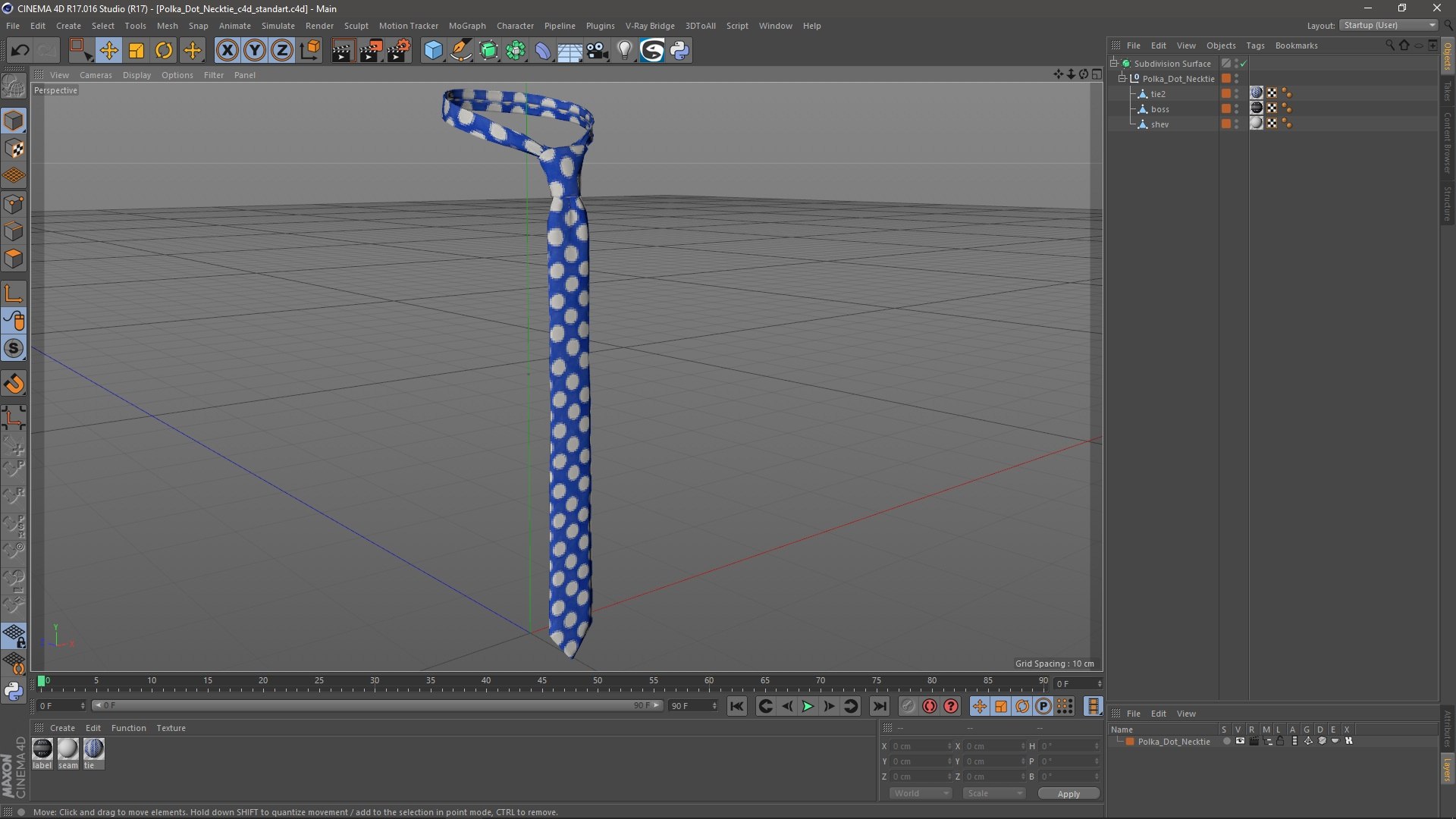 Polka Dot Necktie 3D Model - TurboSquid 2194821