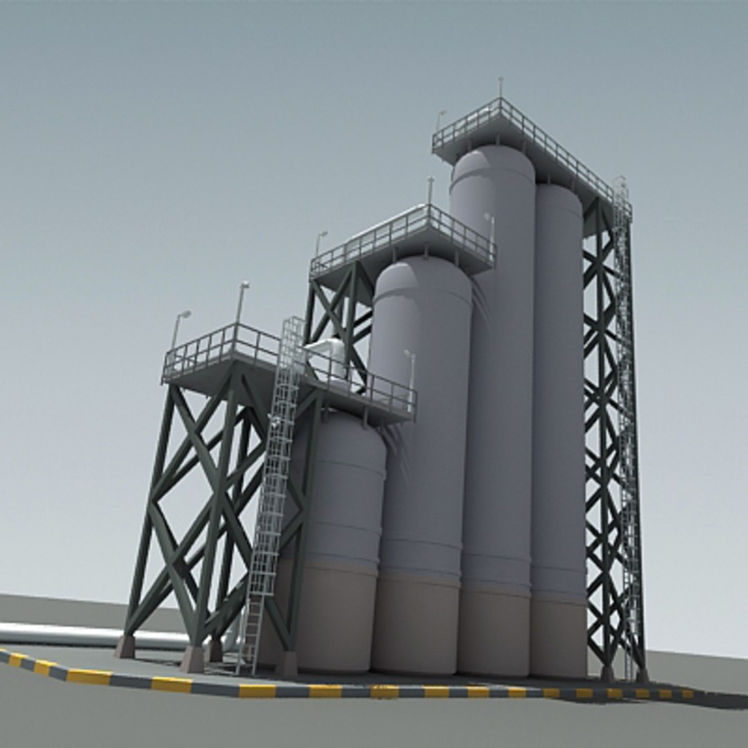 3ds Max Refinery Tower
