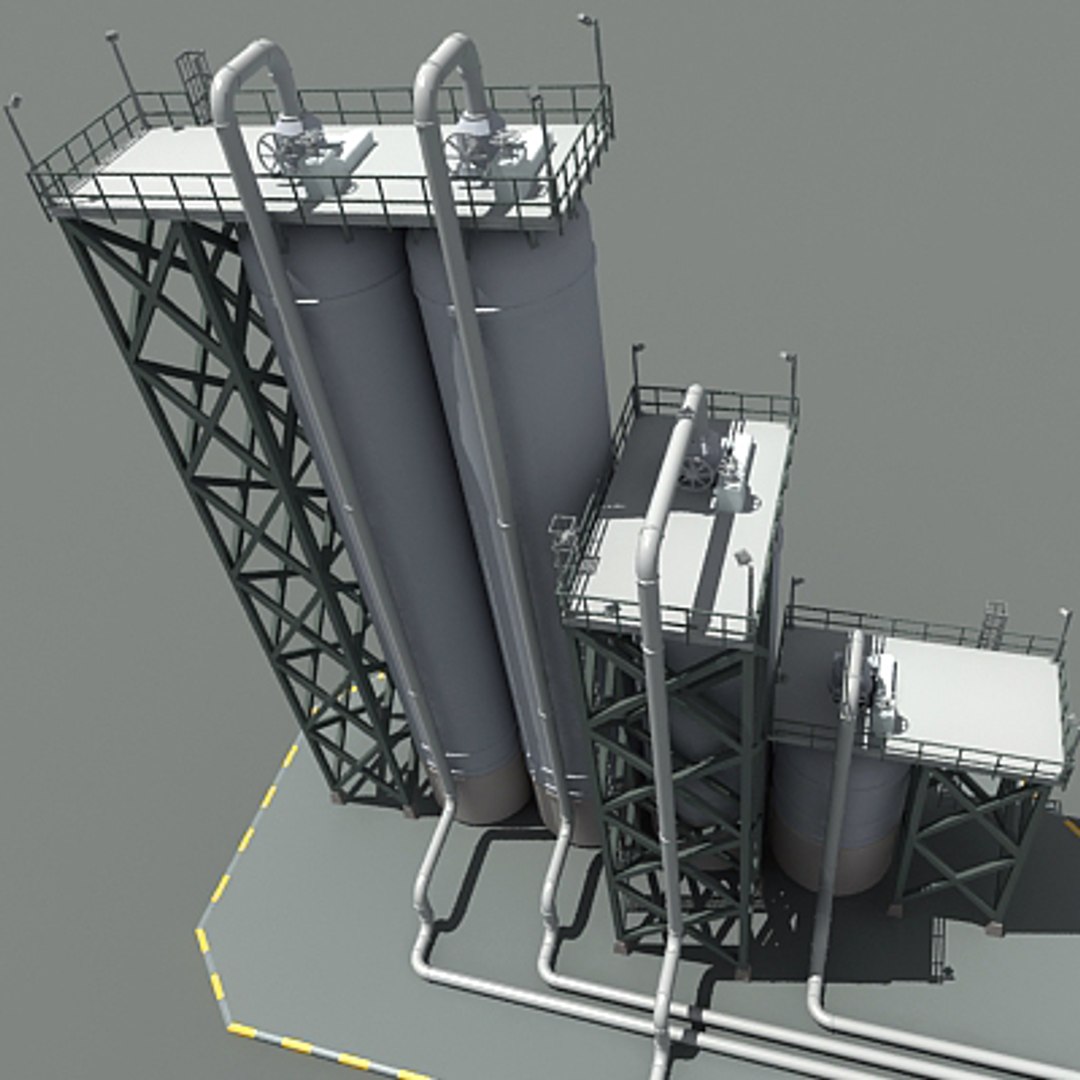 3ds Max Refinery Tower