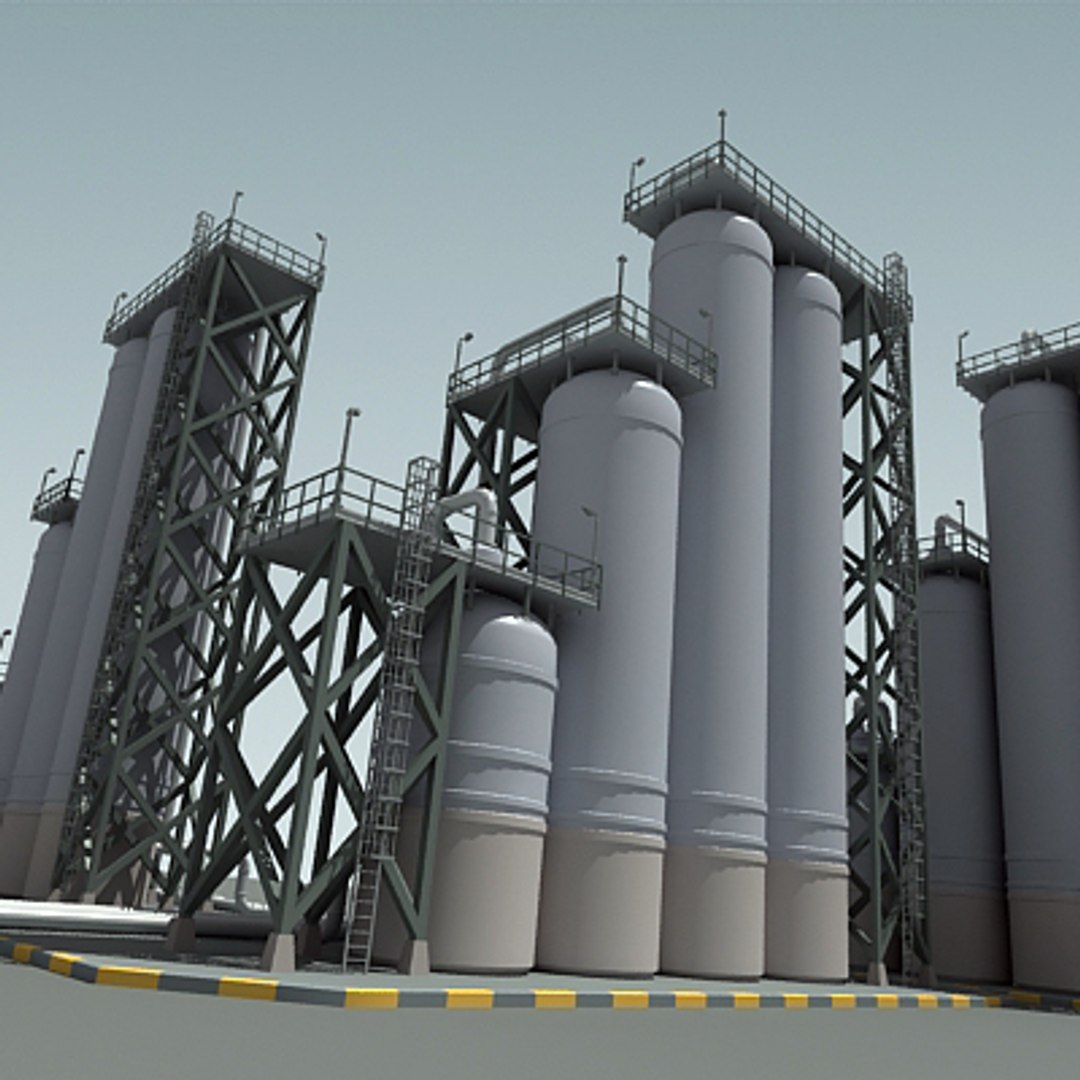 3ds Max Refinery Tower