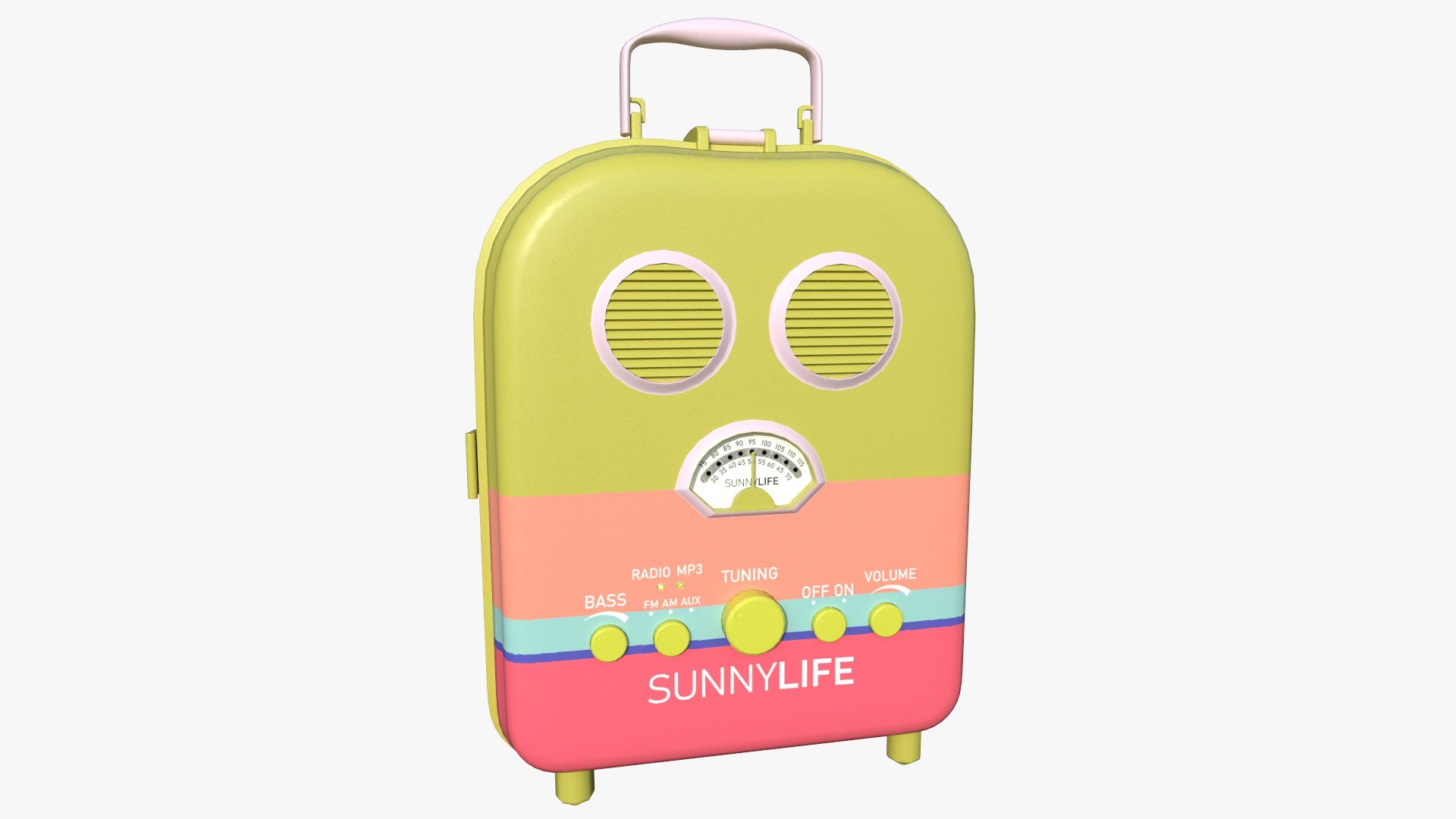 3D Cartoon Style Stylized Radio Sunnylife Radio Yellow Edition ...