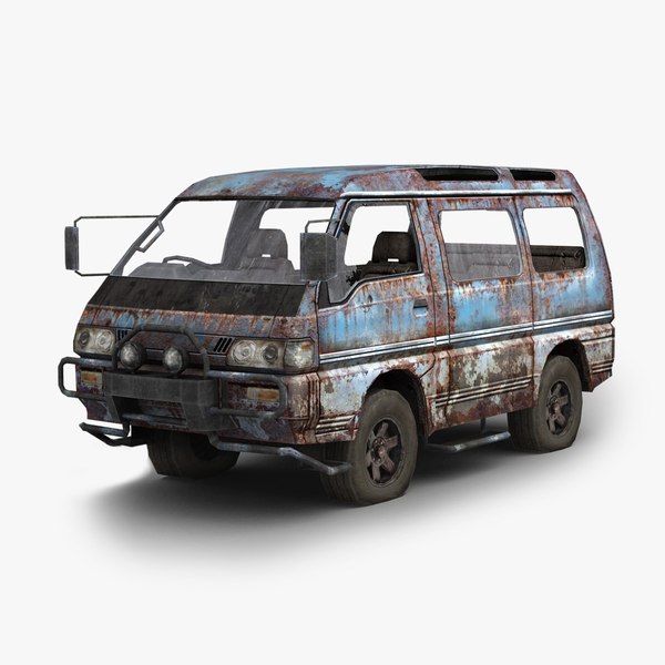 3d rusty car model