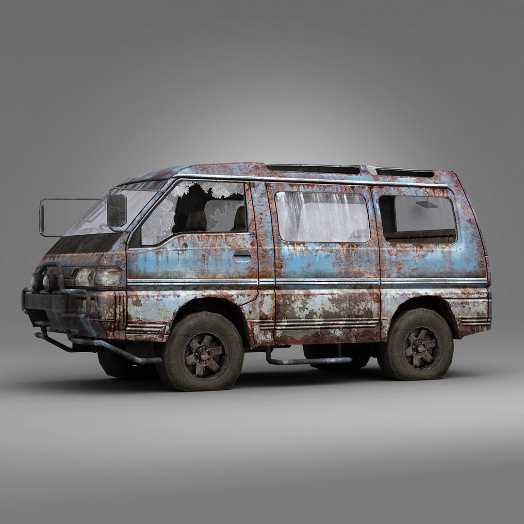 3d rusty car model
