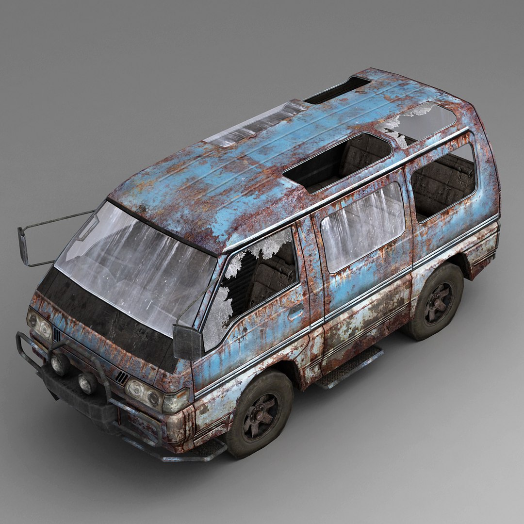 3d rusty car model