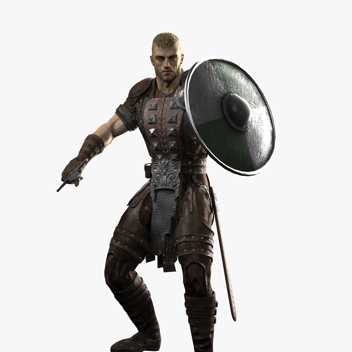 warrior man rigged 3d max