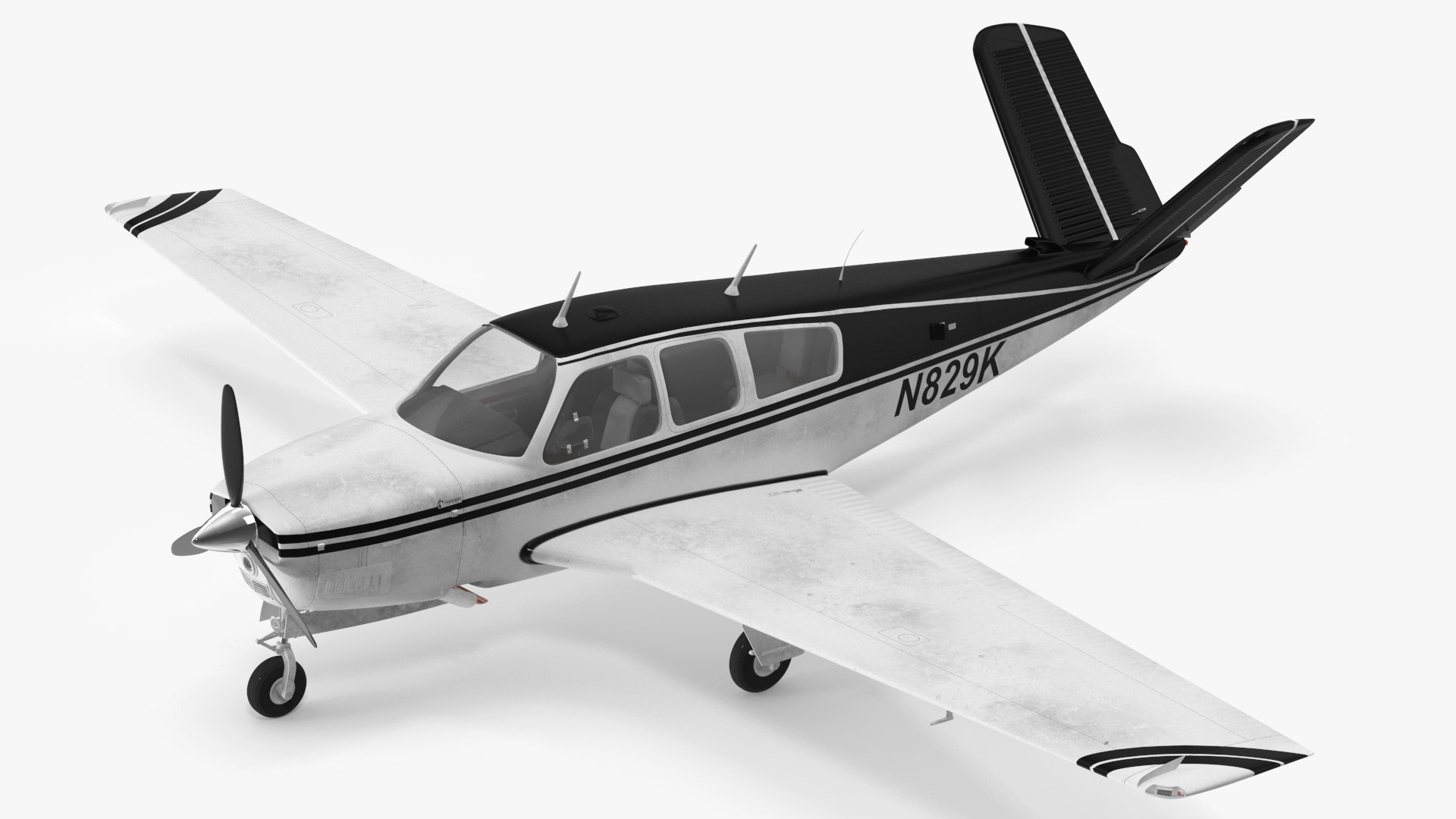 Private Aircraft Beechcraft Bonanza S35 V Tail Rigged For Cinema 4D 3D ...