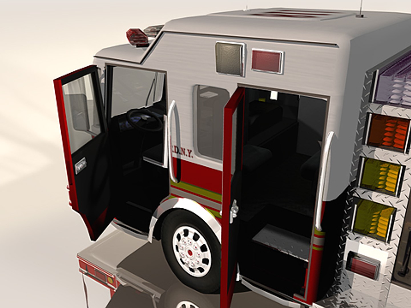 3d C4d New York Fdny Engine