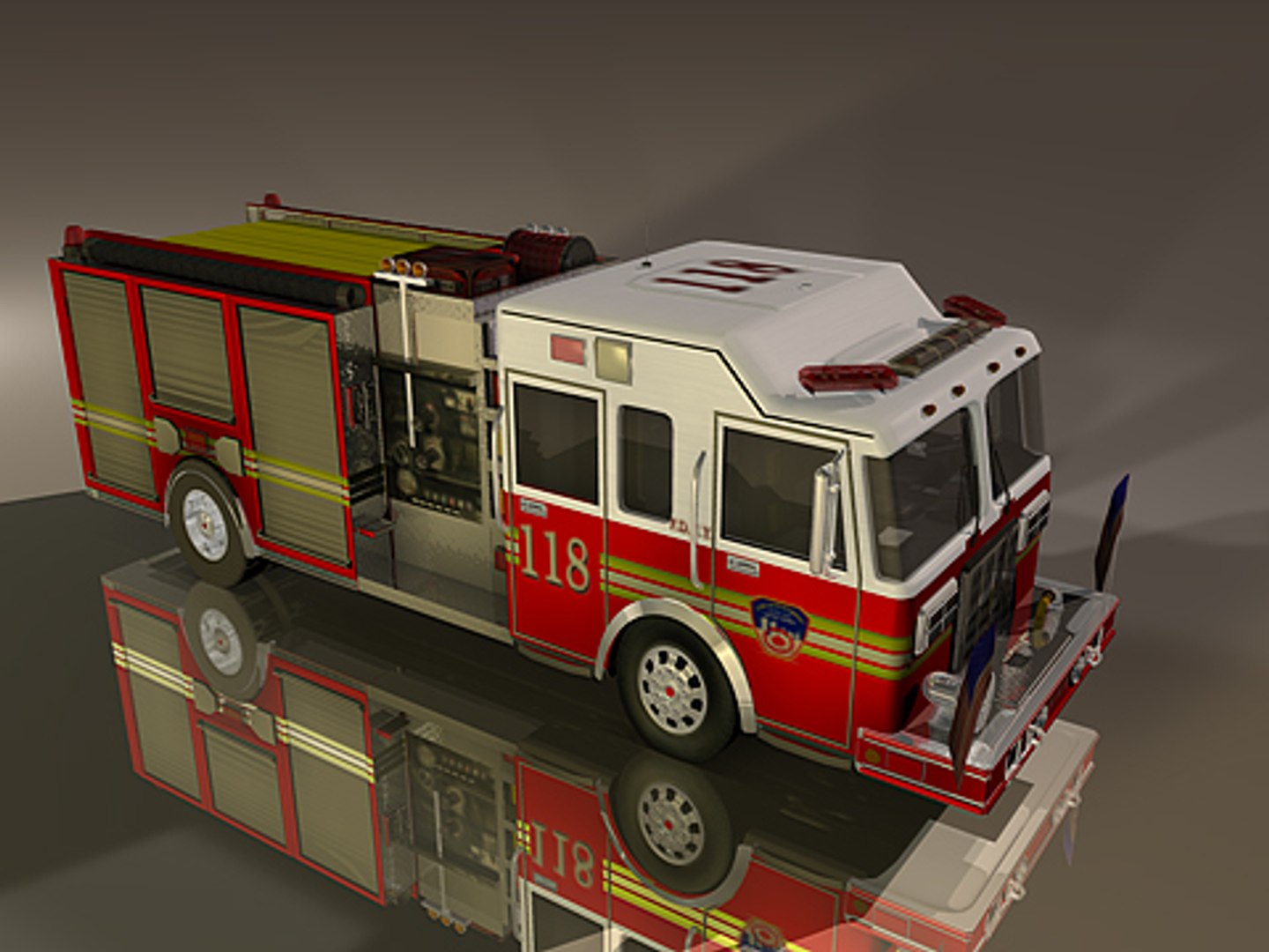 3d C4d New York Fdny Engine