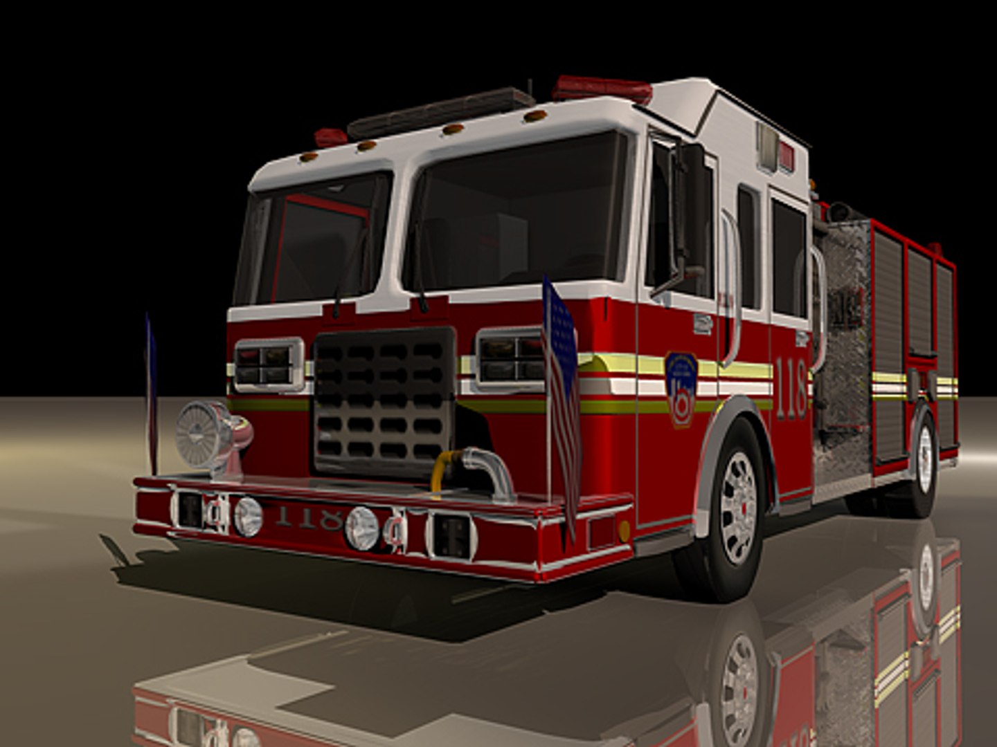 3d C4d New York Fdny Engine