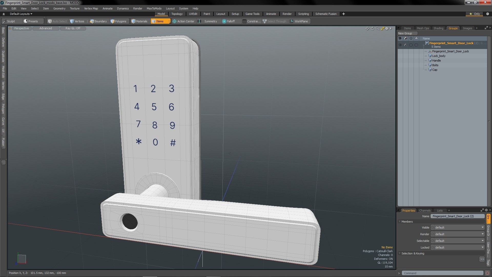 Fingerprint Smart Door Lock 3D - TurboSquid 1922172