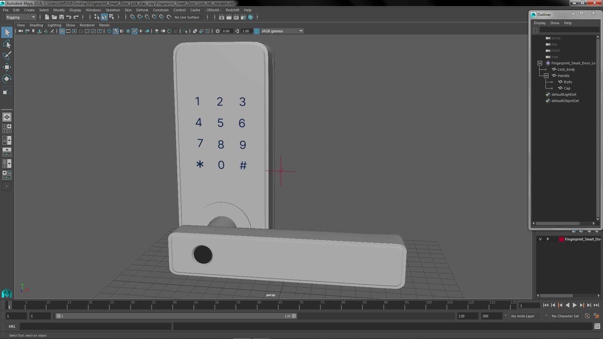 Fingerprint Smart Door Lock 3D - TurboSquid 1922172