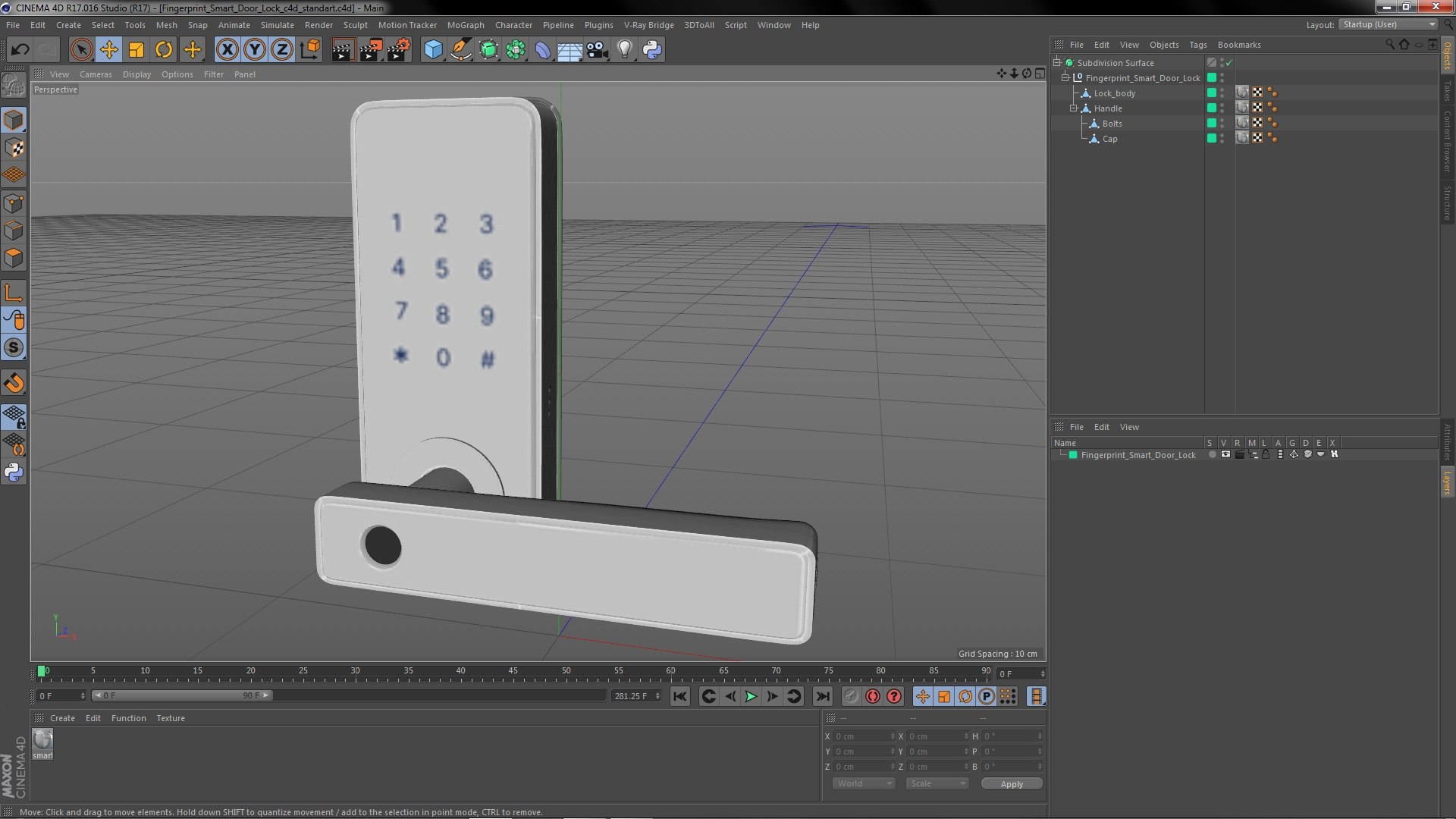 Fingerprint Smart Door Lock 3D - TurboSquid 1922172