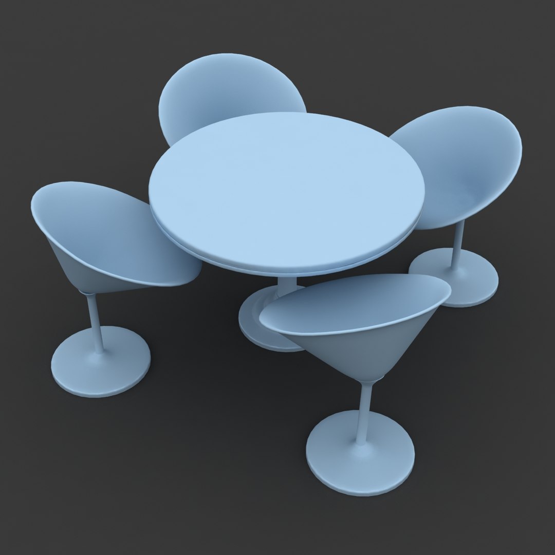 3d Modern Table Chair Set