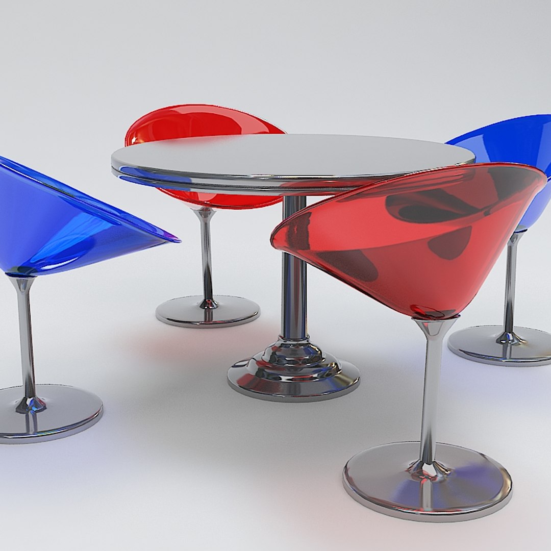 3d Modern Table Chair Set