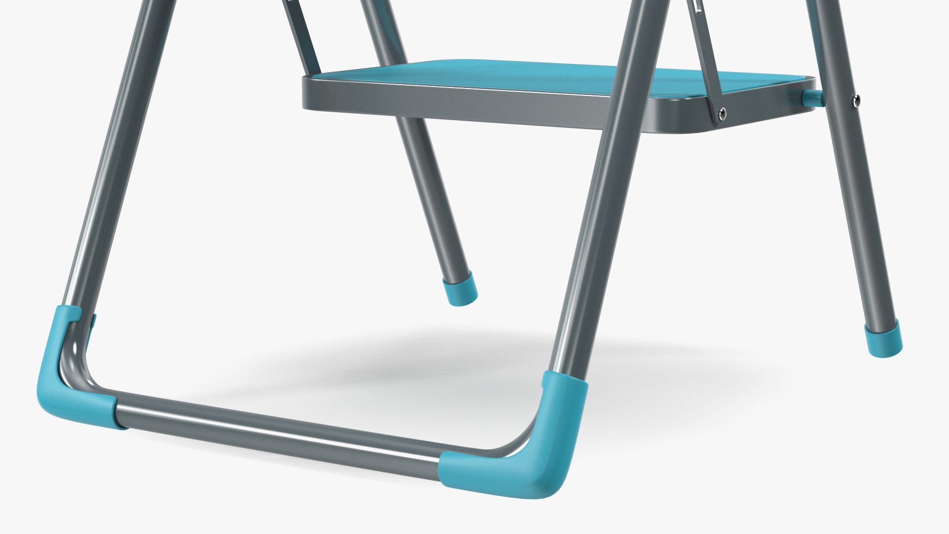 Grey Folding Step Stool With 2 Turquoise Blue Steps 3D - TurboSquid 2154612