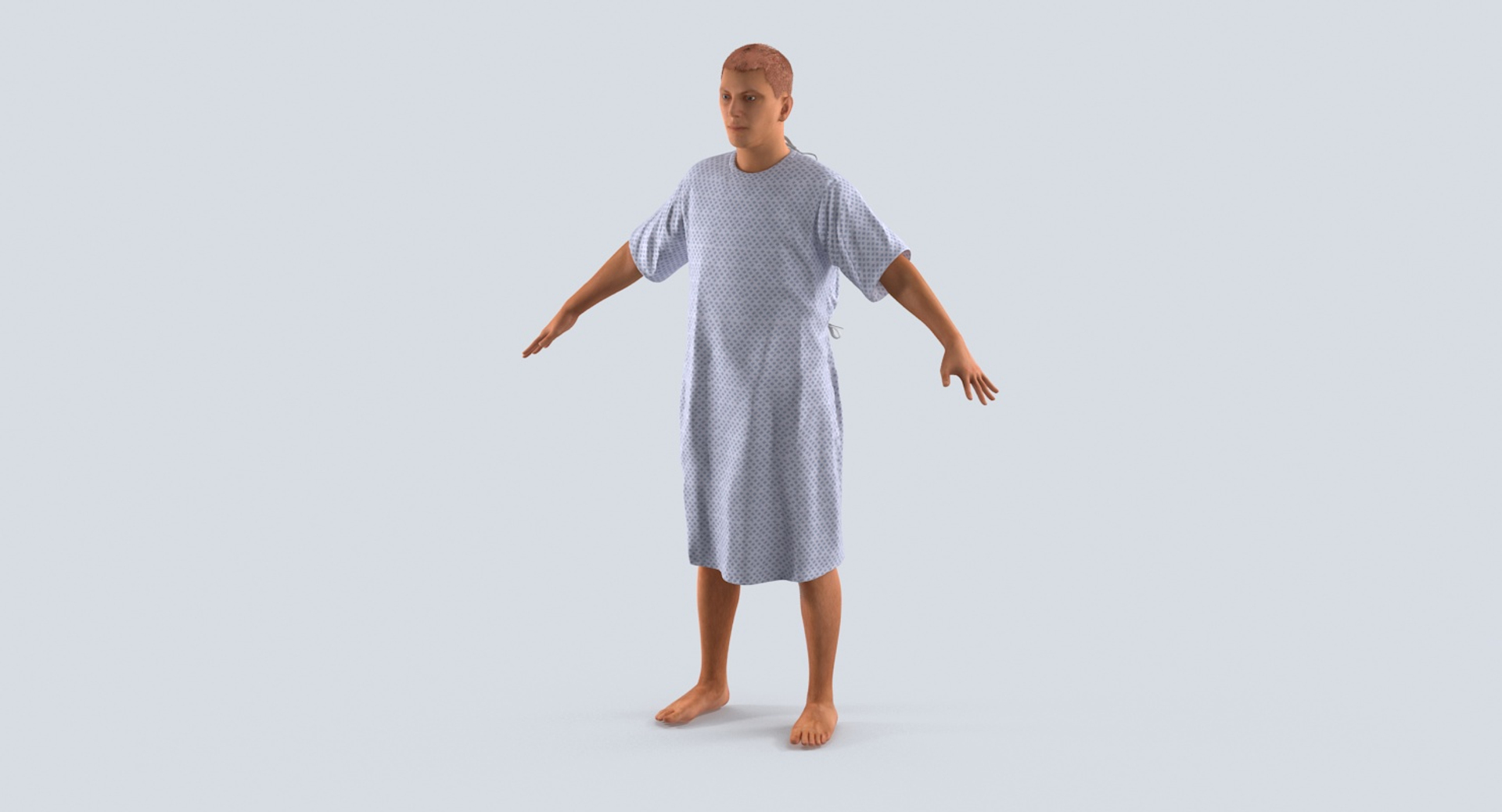 3d Model Rigged Hospital Patient