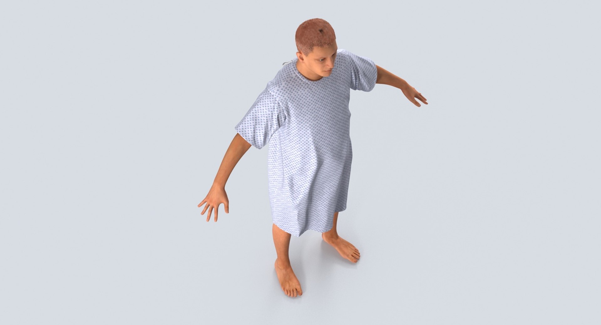 3d Model Rigged Hospital Patient