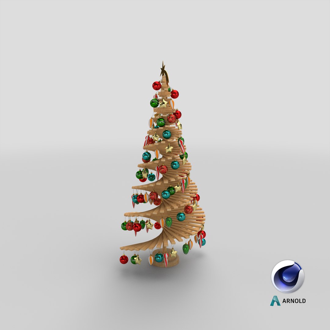 3D Wooden Christmas Tree V8 - TurboSquid 1990871