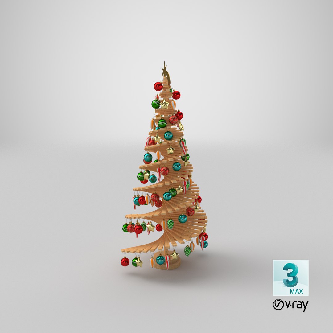 3D Wooden Christmas Tree V8 - TurboSquid 1990871