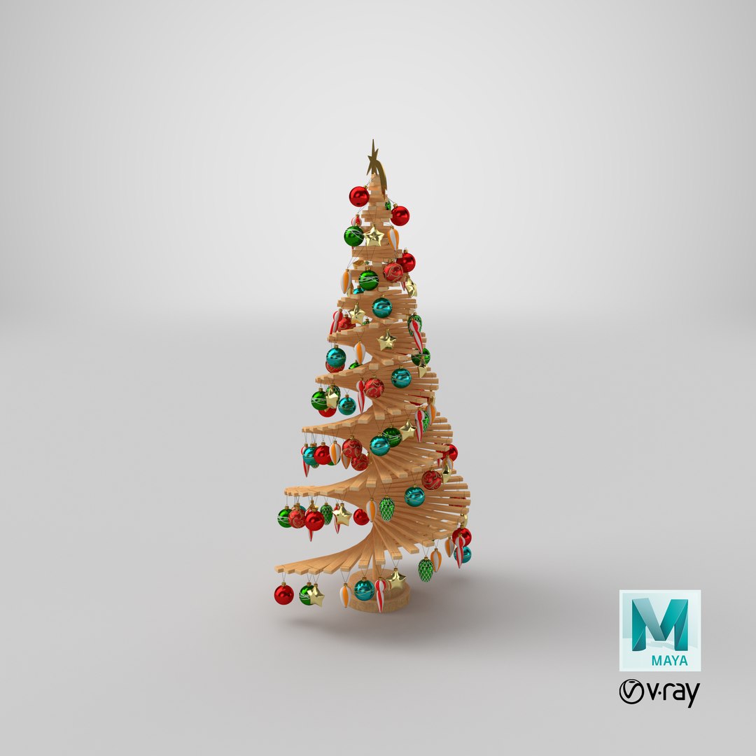 3D Wooden Christmas Tree V8 - TurboSquid 1990871