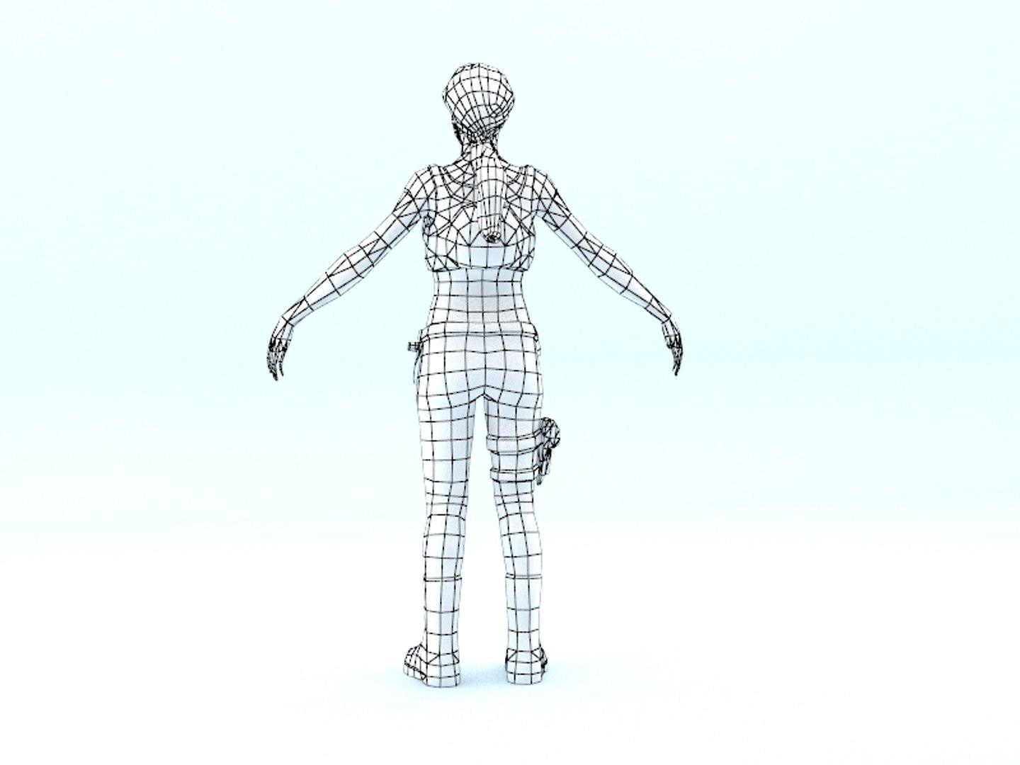 female soldier rigged character 3d model