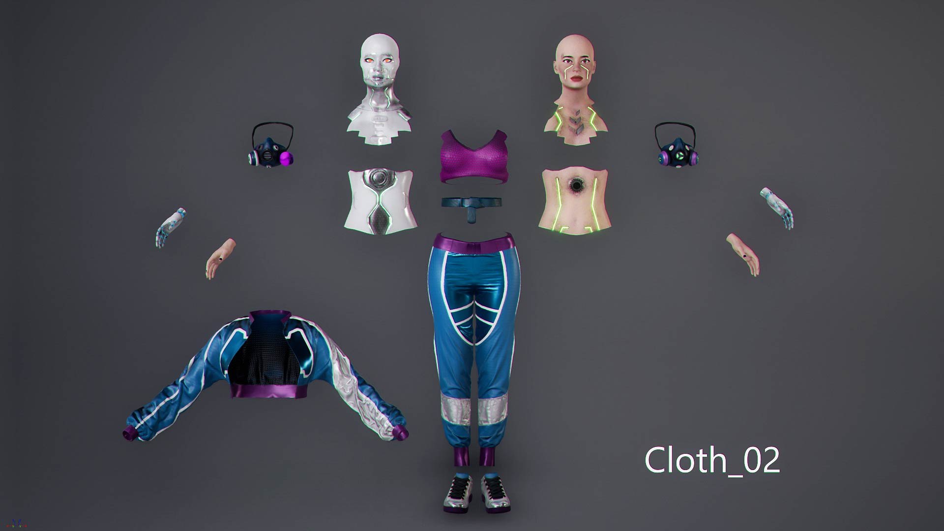Azura Cyber Girl Constructor OBJ 3D model - TurboSquid 1827666