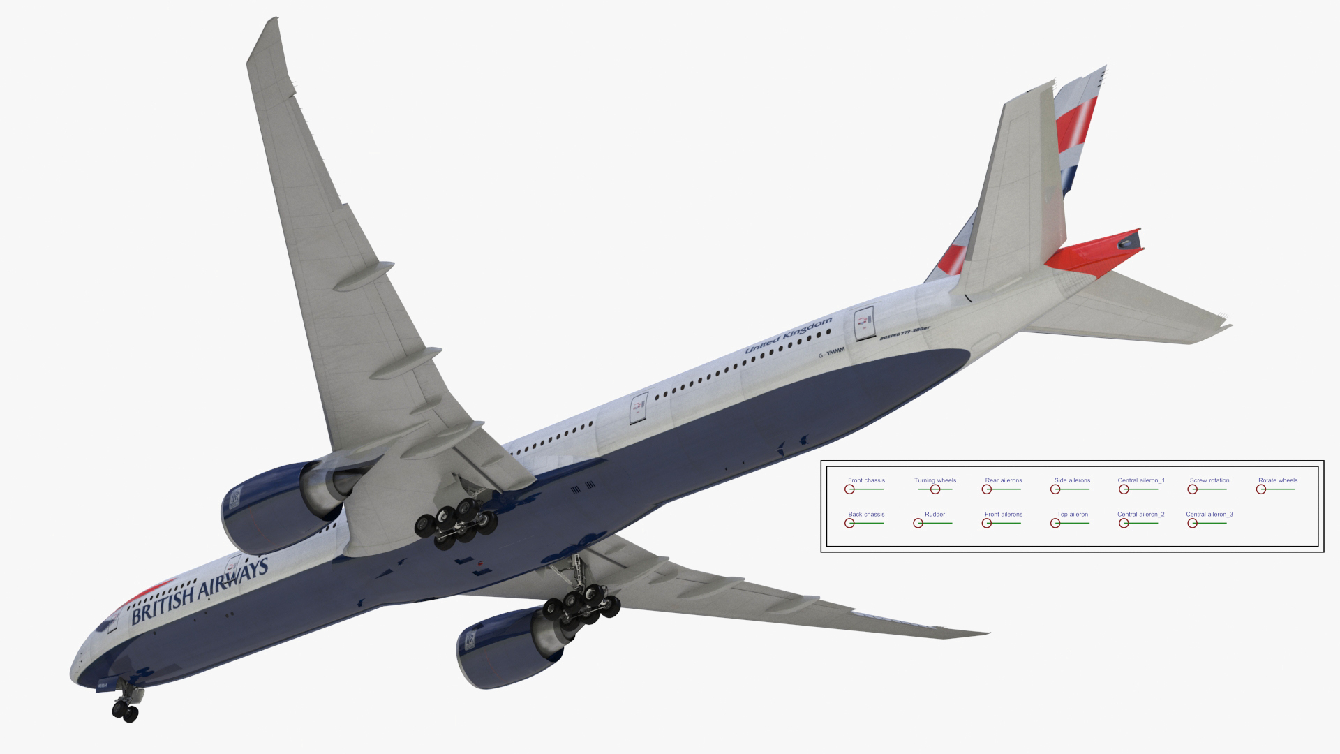 3D Boeing 777 British Airways Rigged - TurboSquid 2346637