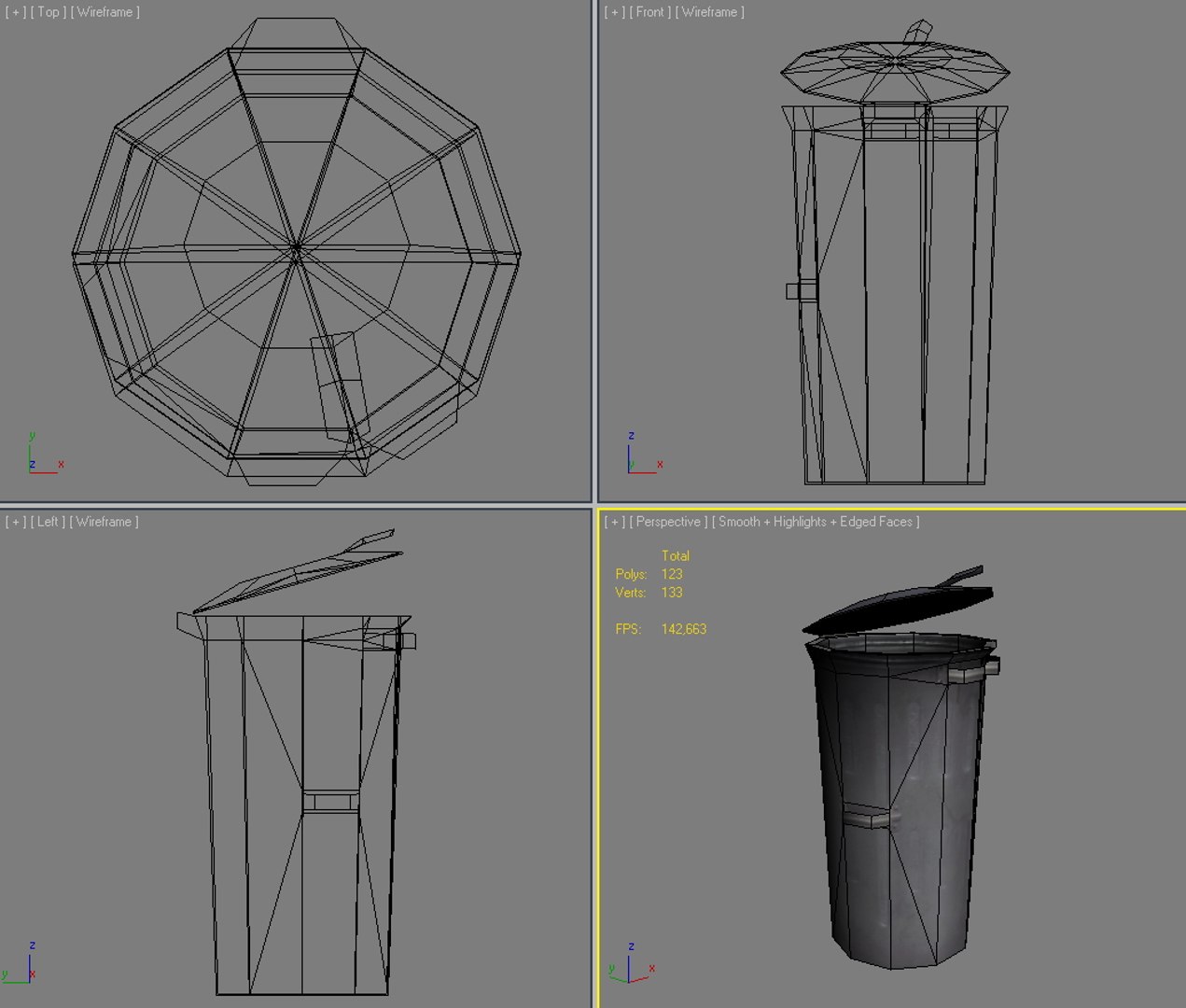 metal bin garbage 3ds