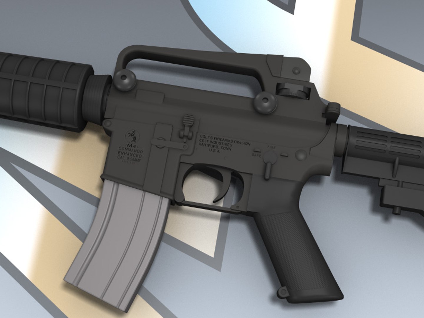 M4 Commando 3d 3ds