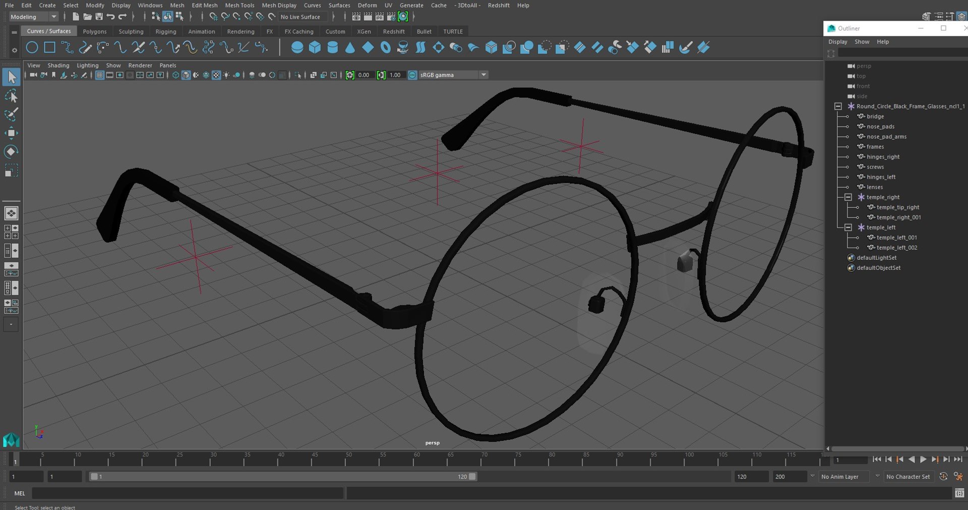 Round Circle Black Frame Glasses 3D Model - TurboSquid 2140337