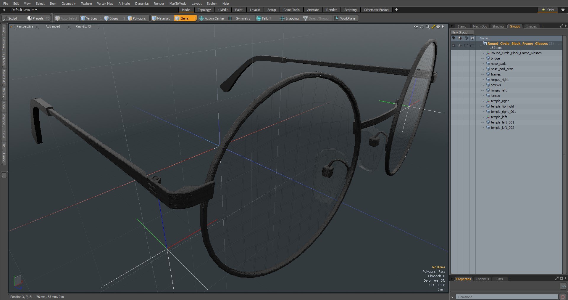 Round Circle Black Frame Glasses 3D Model - TurboSquid 2140337