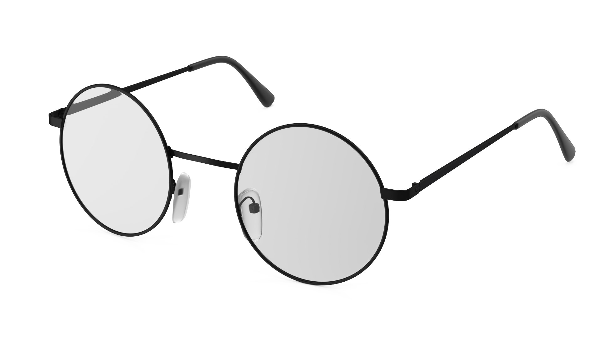 Round Circle Black Frame Glasses 3D model - TurboSquid 2140337