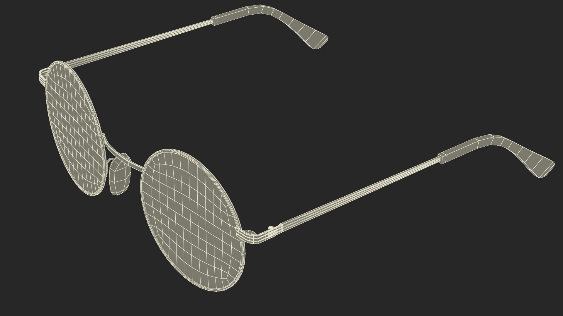Round Circle Black Frame Glasses 3D model - TurboSquid 2140337