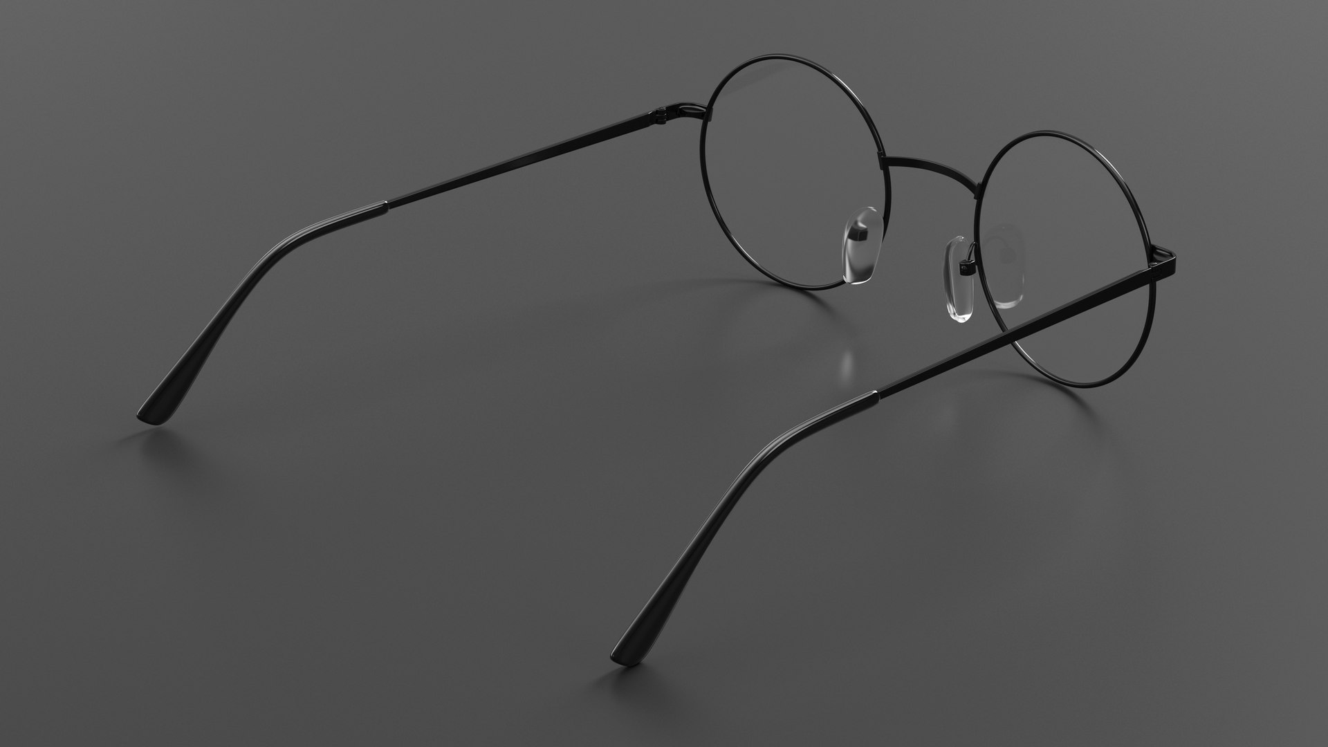 Round Circle Black Frame Glasses 3D model - TurboSquid 2140337