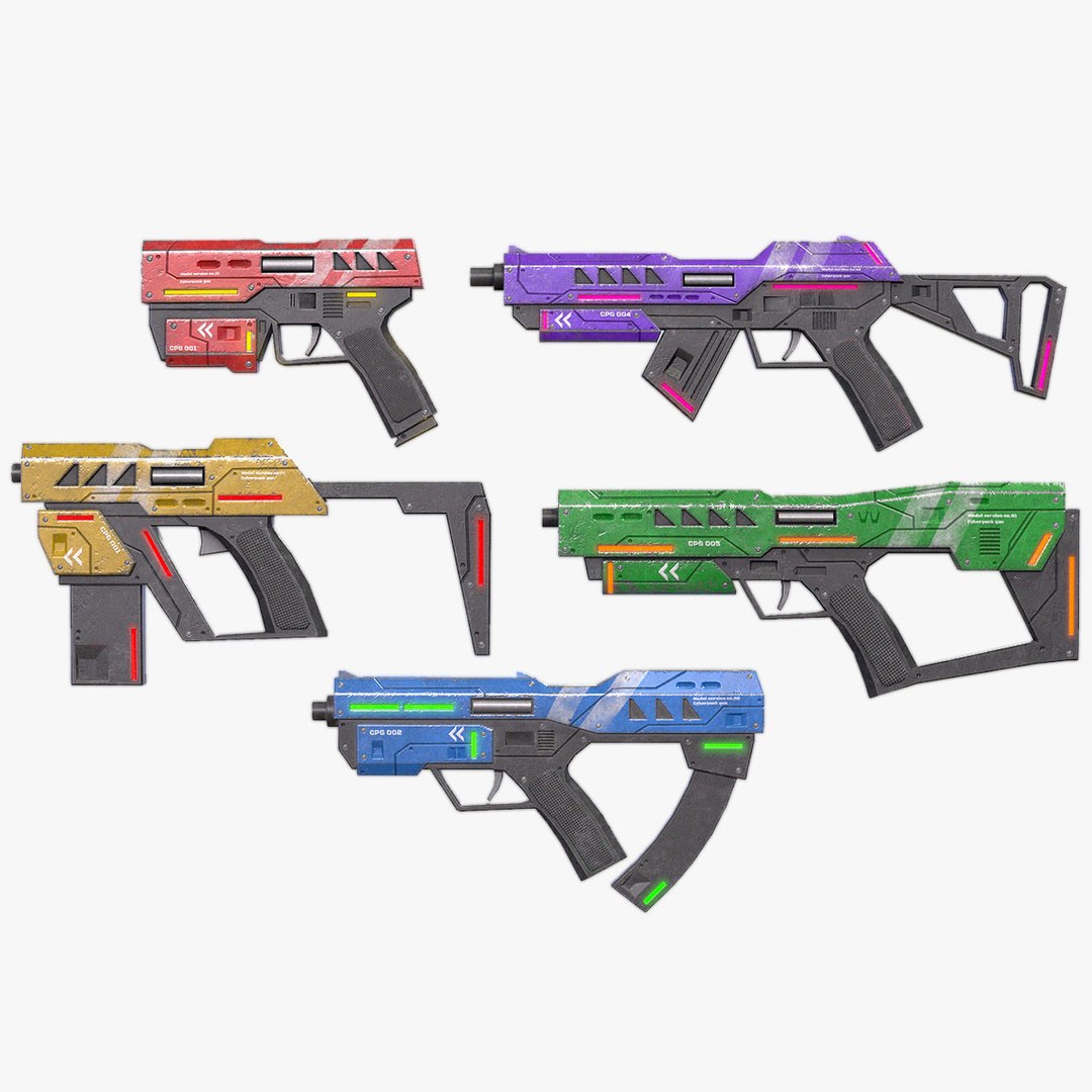 Cyberpunk Gun Collection Model - TurboSquid 2384034
