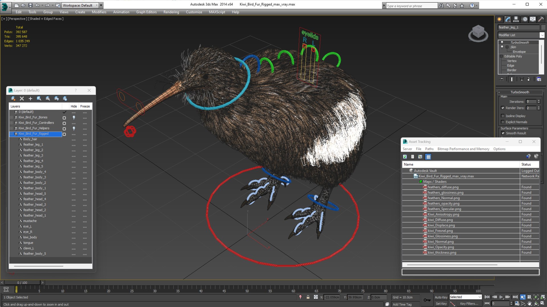 Kiwi Bird Fur Rigged 3D Model - TurboSquid 2104694