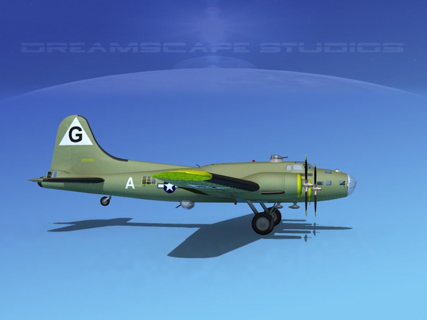 3d B-17 Boeing Flying Fortress Model