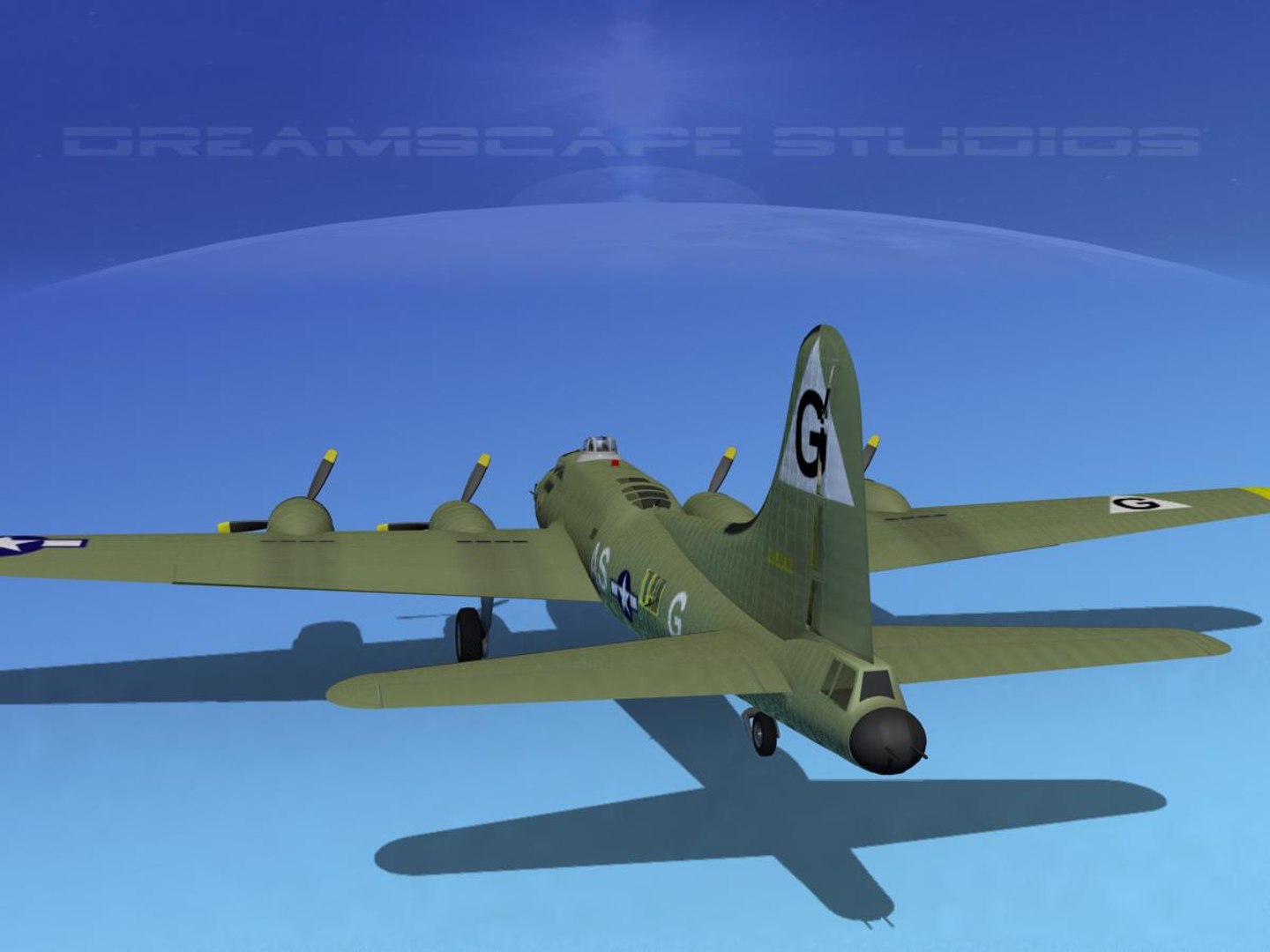 3d B-17 Boeing Flying Fortress Model
