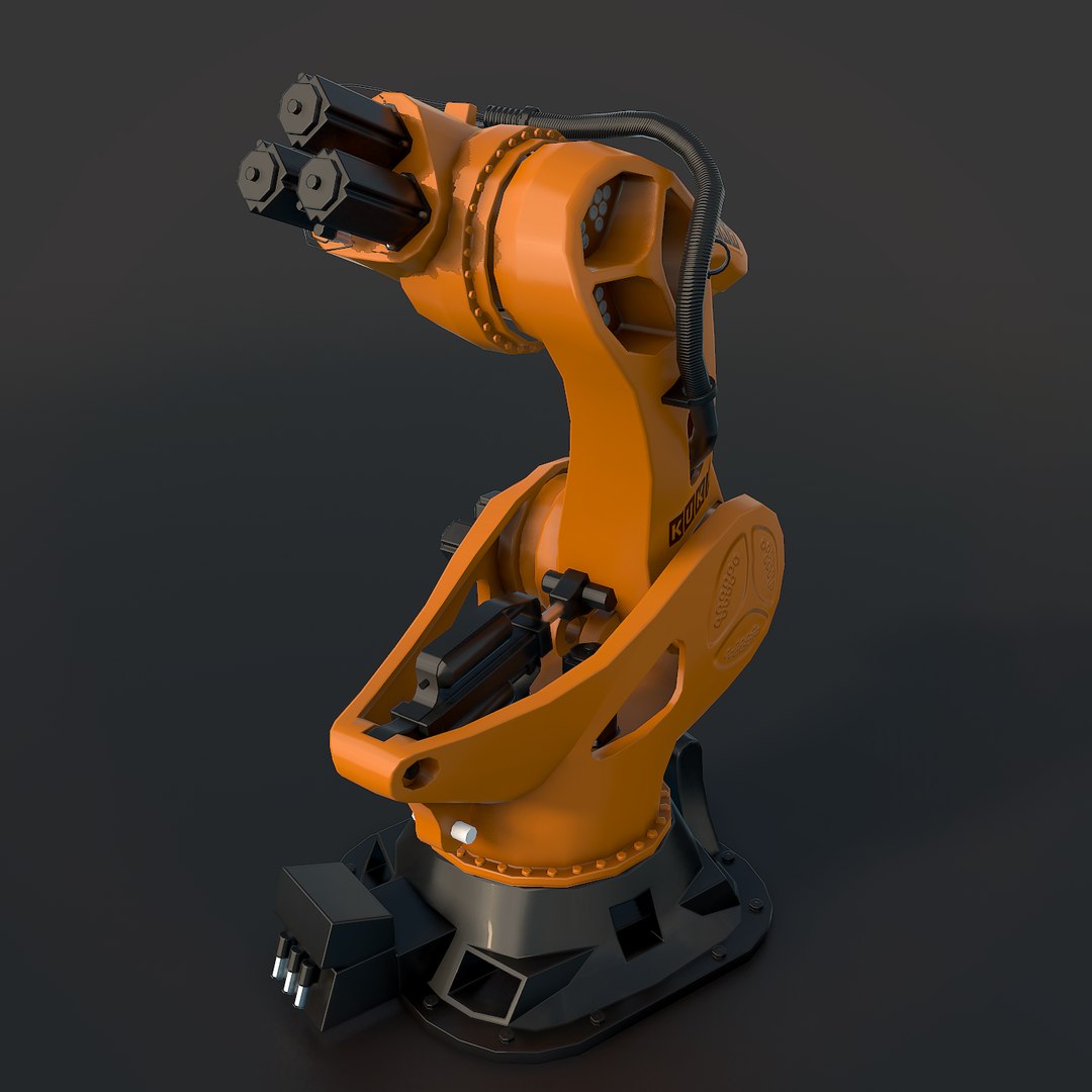 rigged industrial robot kuka 3d max