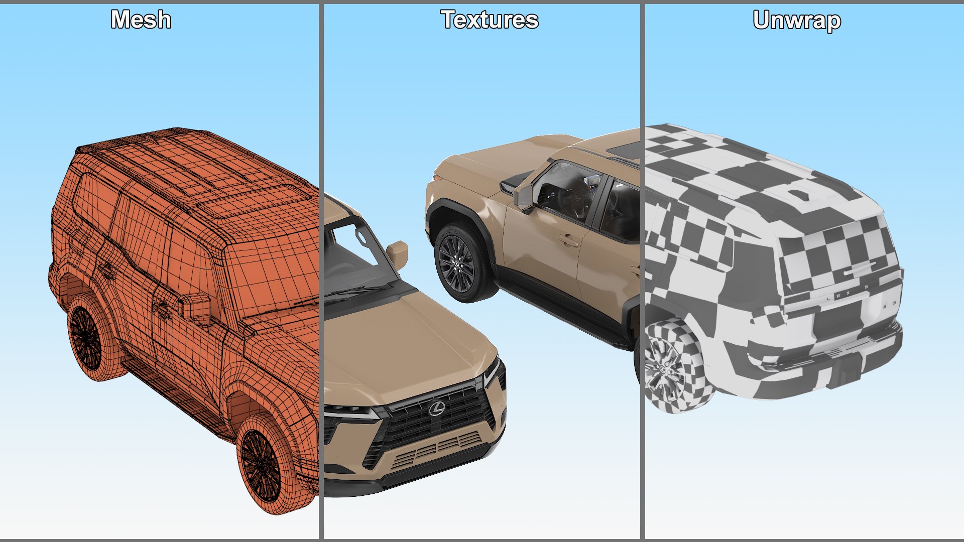 3D Lexus GX 550 SUV Brown Model - TurboSquid 2327322