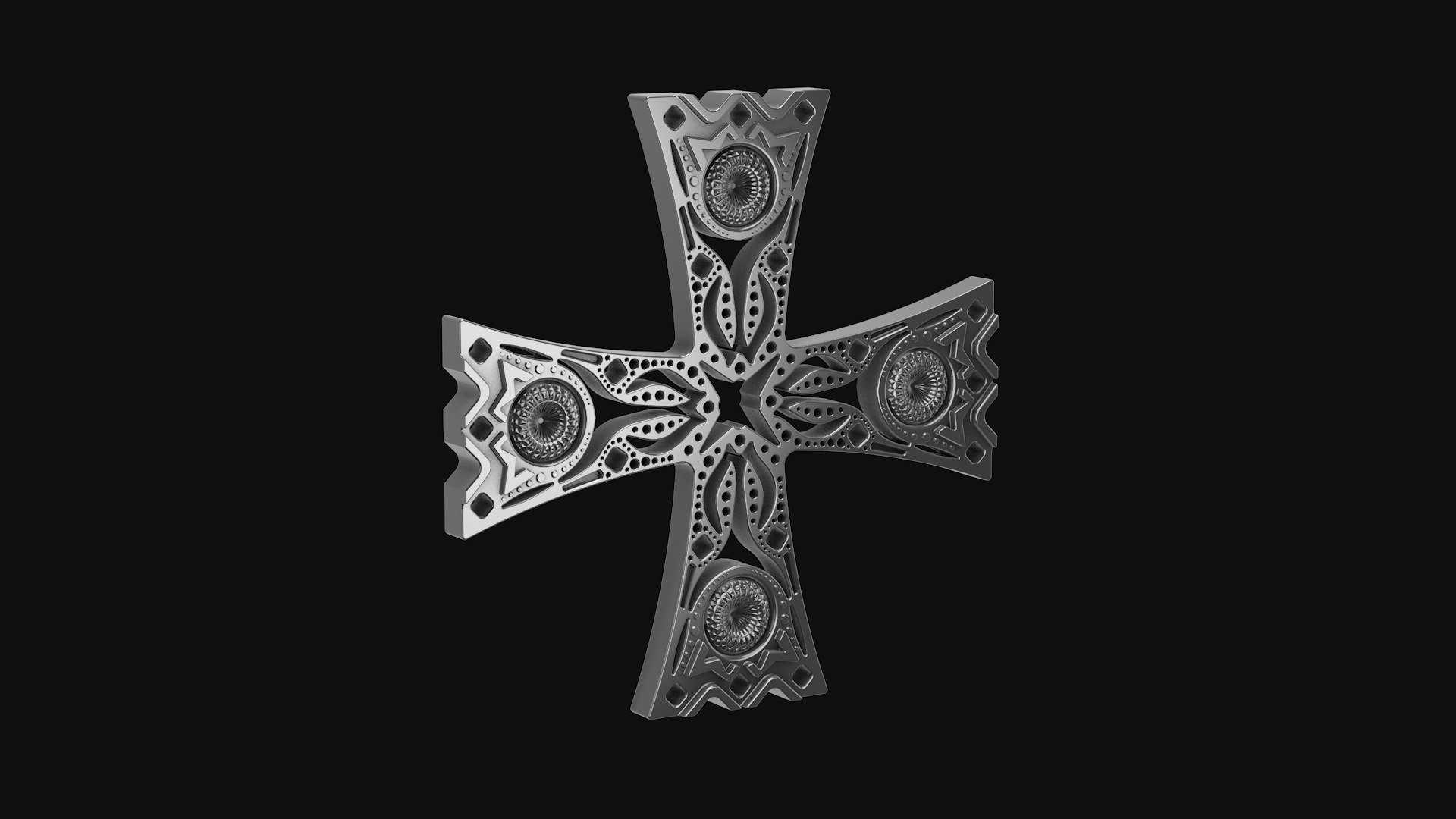 3D Templar Cross Ornamental Model - TurboSquid 2312159