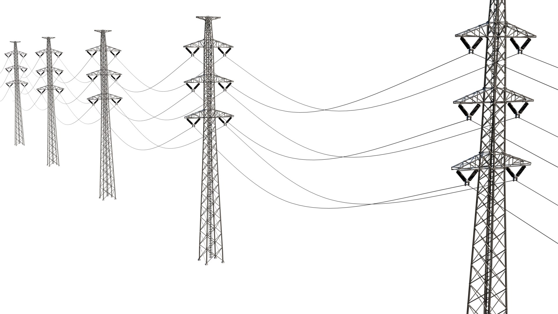 Electric Powerline 3D Model - TurboSquid 1959537